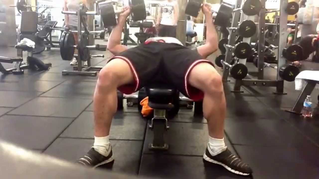 Bench Press 100 lbs dumbbells PR - YouTube