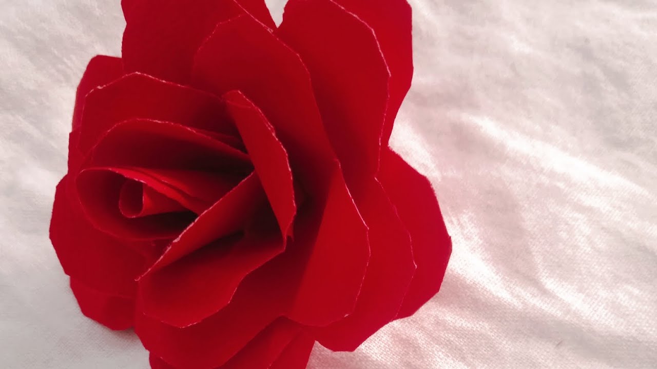 chart paper se banaye gulab very easy beautiful gulab ️👍 - YouTube