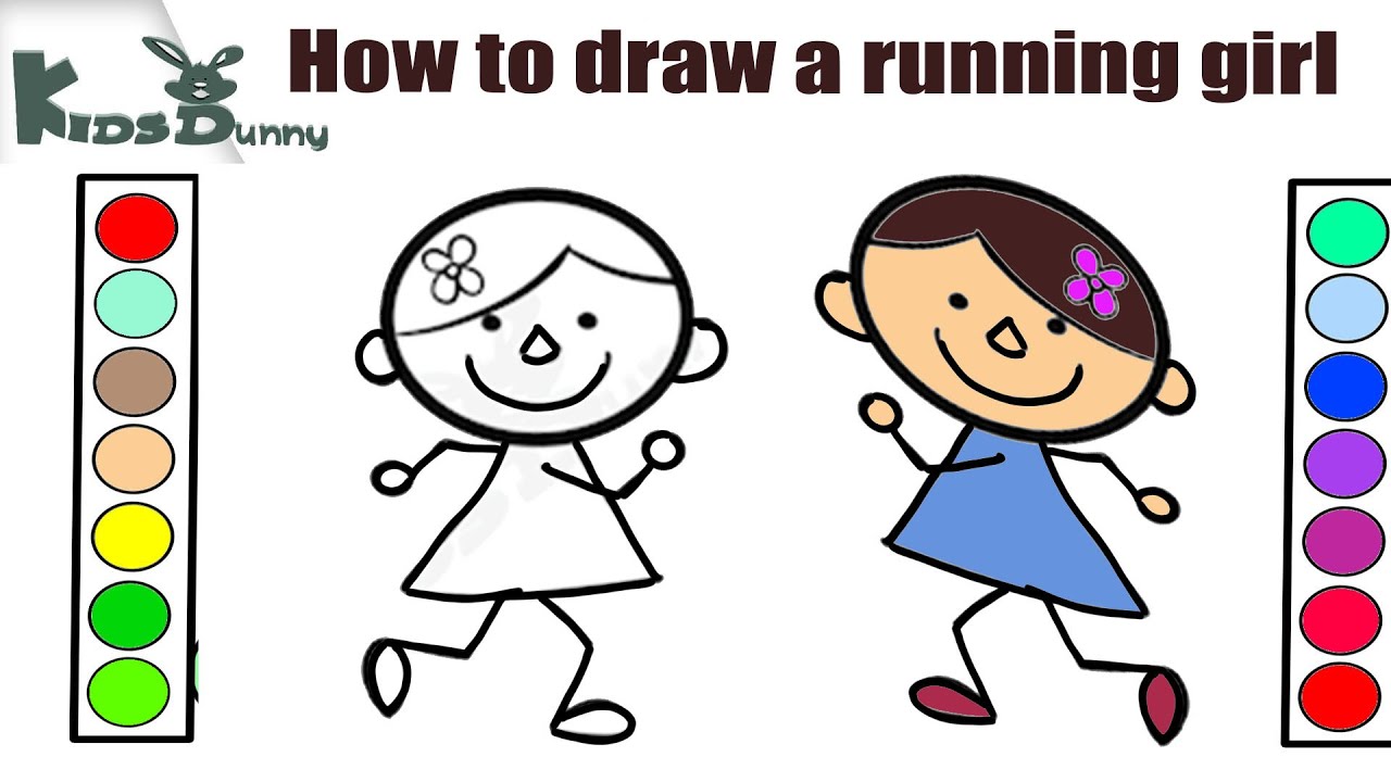 Learn How to Draw a Running Girl Easily | Fun Drawing Tutorial for Kids ...