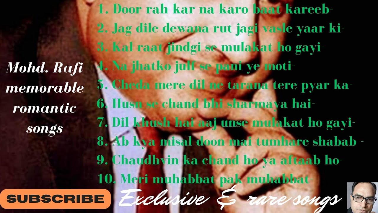 Mohd. Rafi memorable romantic songs - YouTube