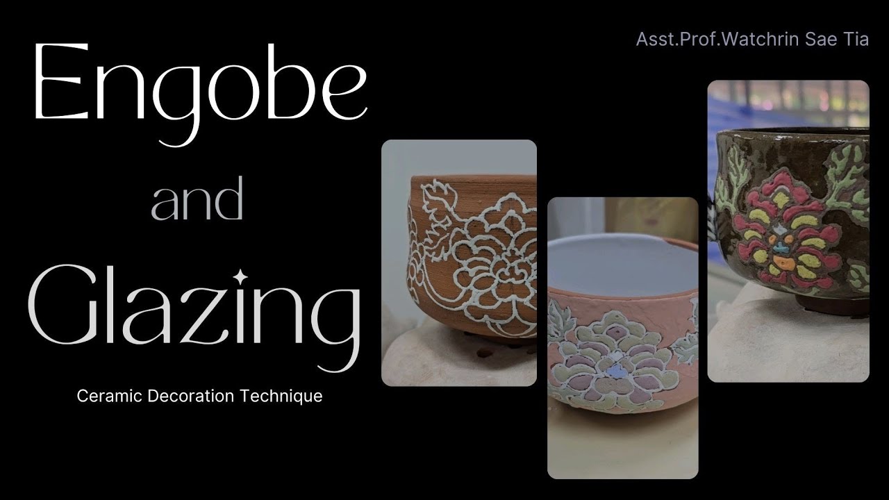 เทคนิคการเขียนน้ำดินสีและเคลือบ(Engobe&Glazing) - YouTube