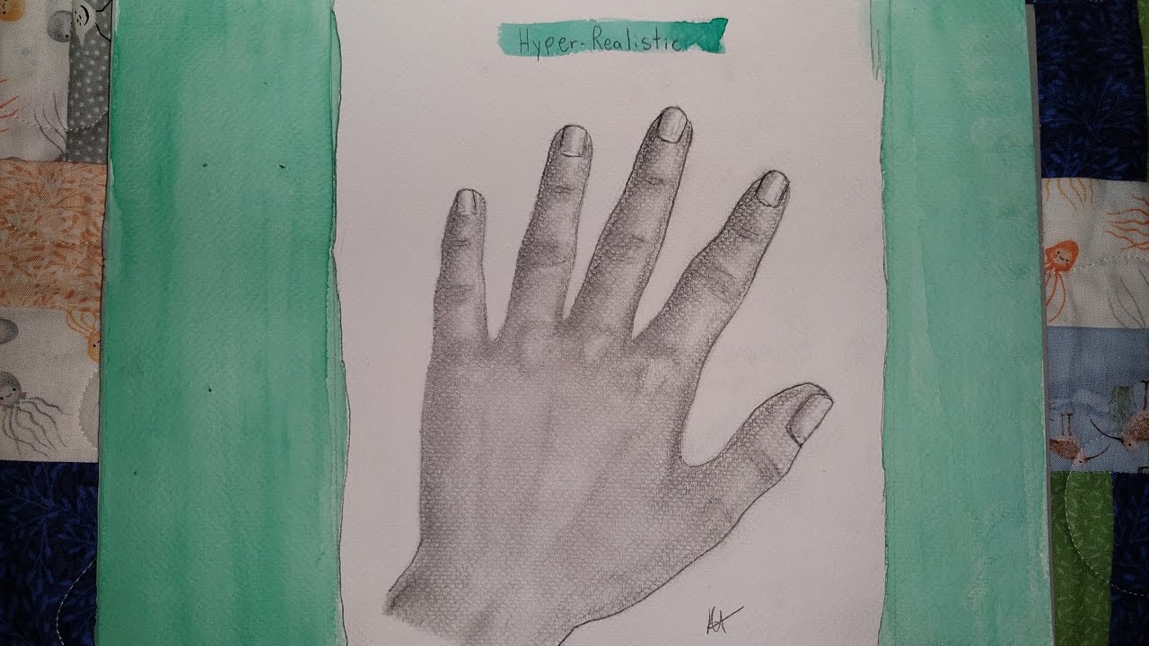 Trying to draw a hyper realistic hand 😅 - YouTube