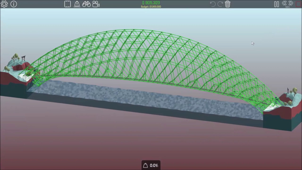 Poly Bridge - 100m Bridge - Zen Gardens 6-15 - YouTube