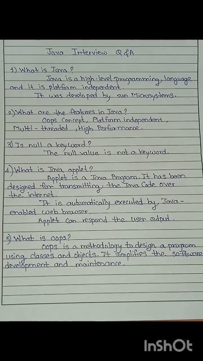 JAVA Interview Questions and Answers #interview #java #javaprogramming - YouTube