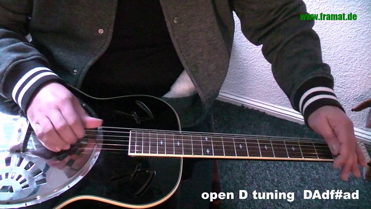 lap steel open D fender resonator - YouTube
