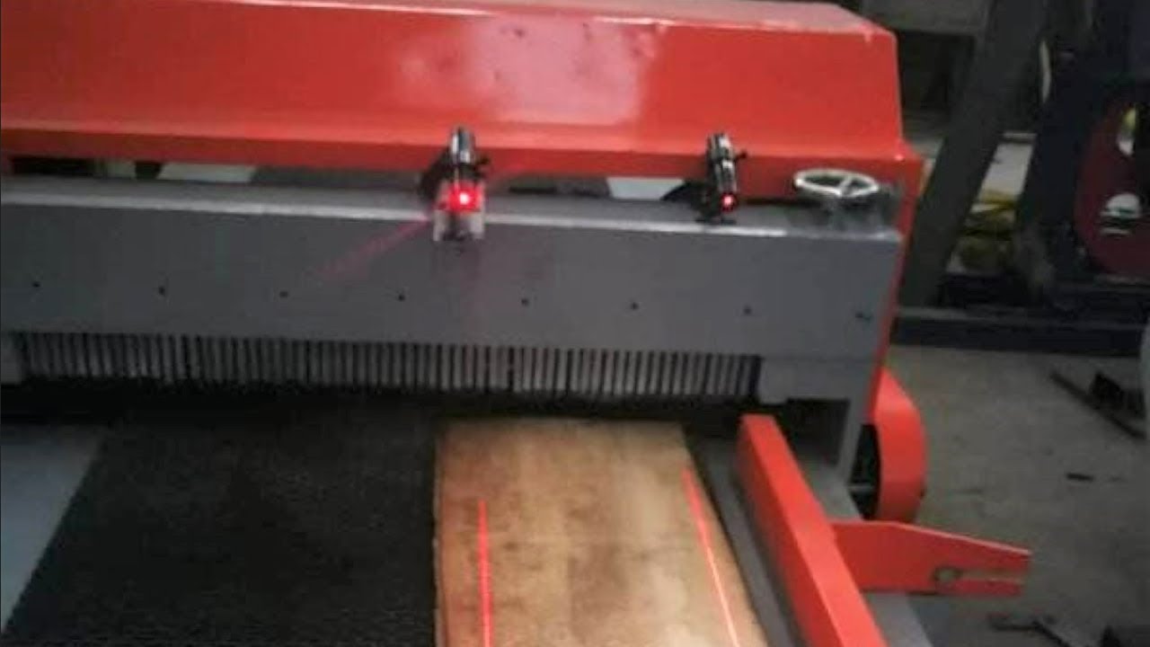 Wood board edger build with twin circular blade and laser guides - YouTube
