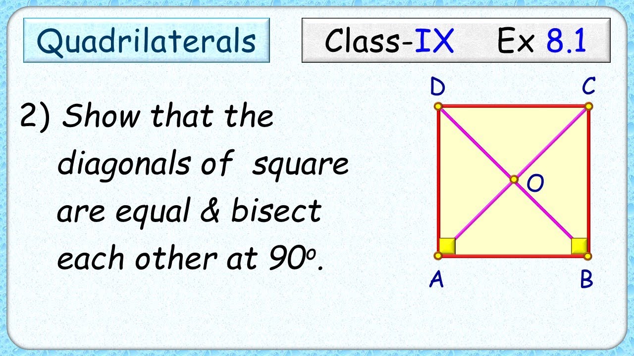 2 Show That The Diagonals Of A Square Are Equal And Bisect Each Other 2 Show That The Diagonals Of A Square Are Equal And Bisect Each Other
