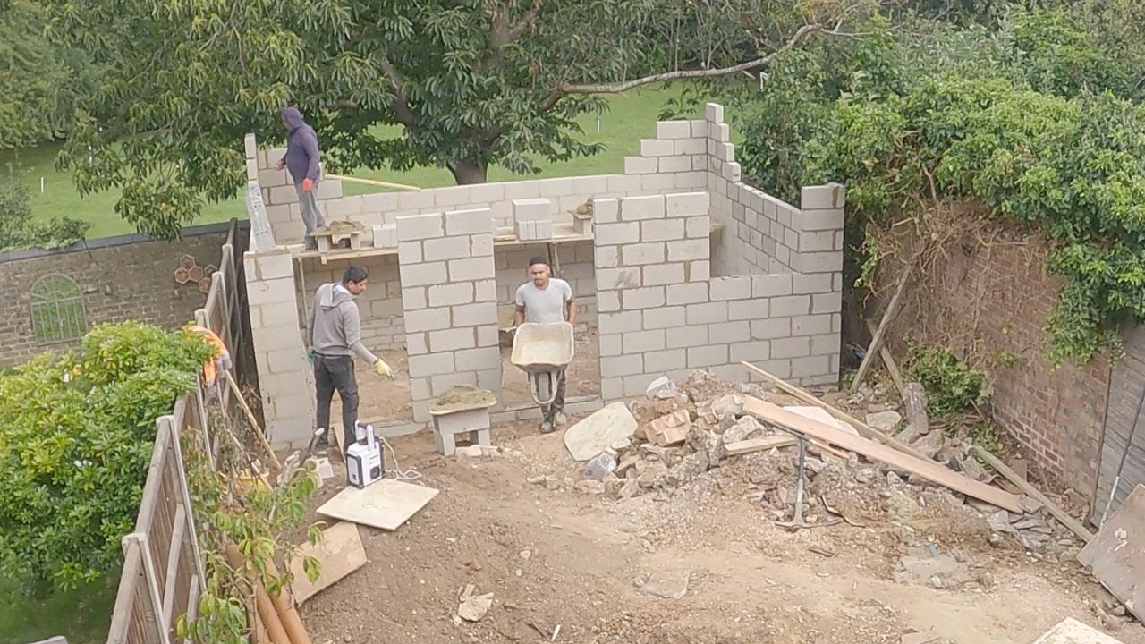 Building a Modern TINY HOUSE: Part 3 - Brickwork - YouTube