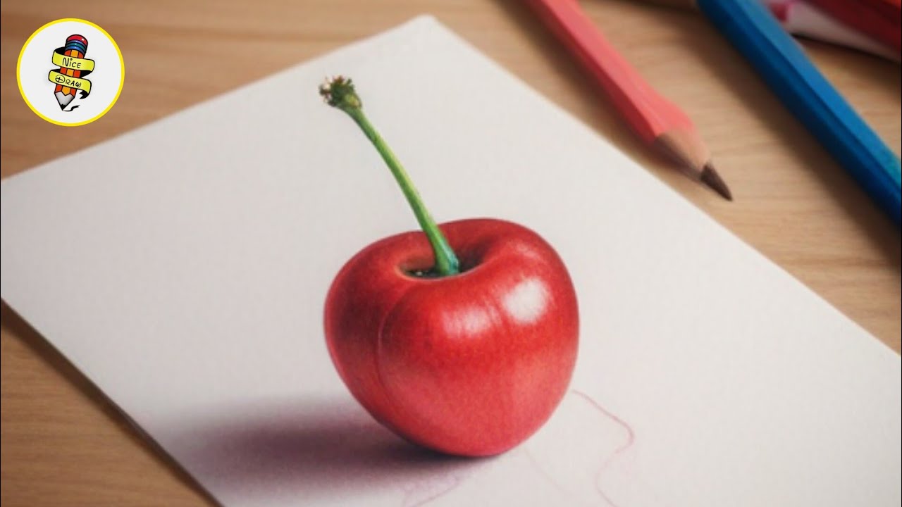 How To Draw a Cherry with Colored Pencils! Easy Step-by-Step Guide ...