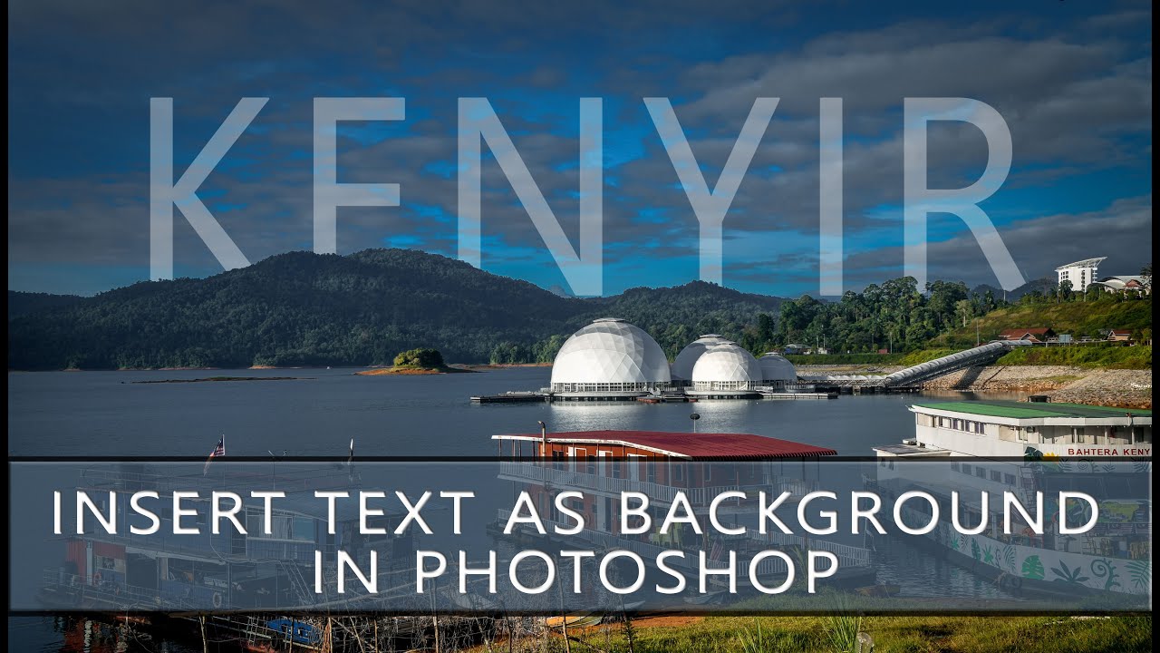 INSERT TEXT AS BACKGROUND IN PHOTOSHOP - YouTube