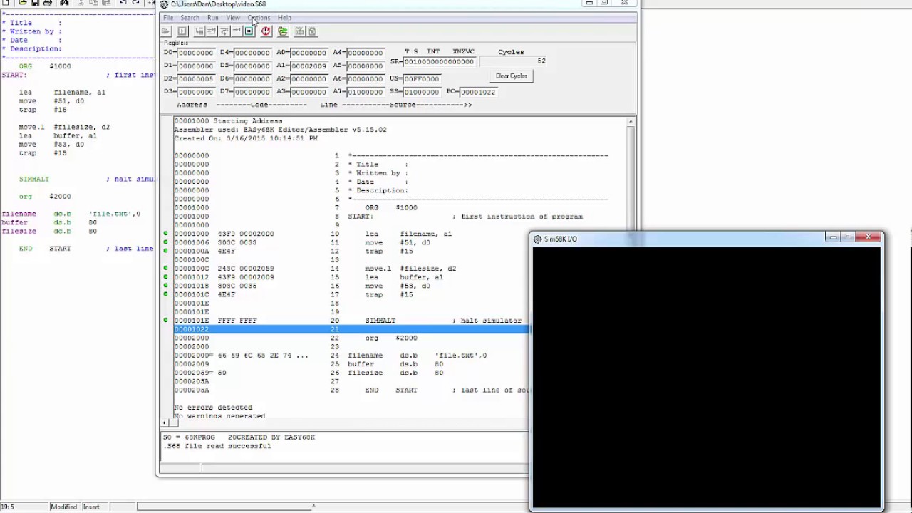 Reading a Text File with 68K Assembly - YouTube
