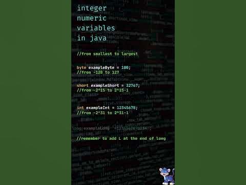 Integer numeric variables in java - YouTube