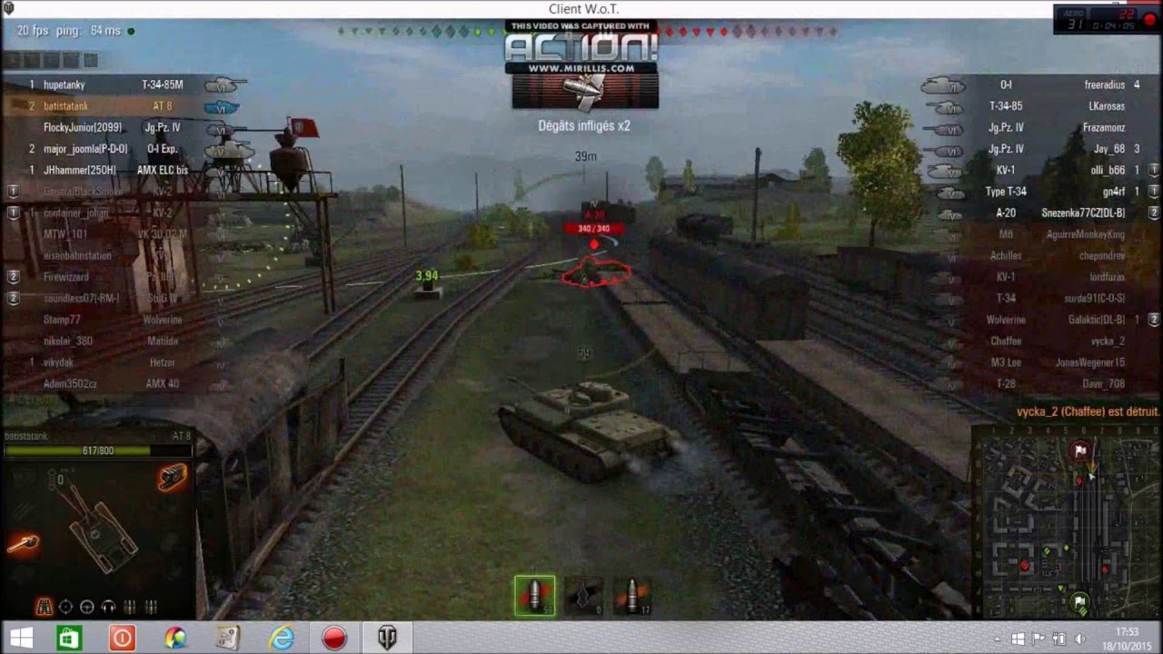 World of tanks 6 kills en At8 et 2000 degats - YouTube