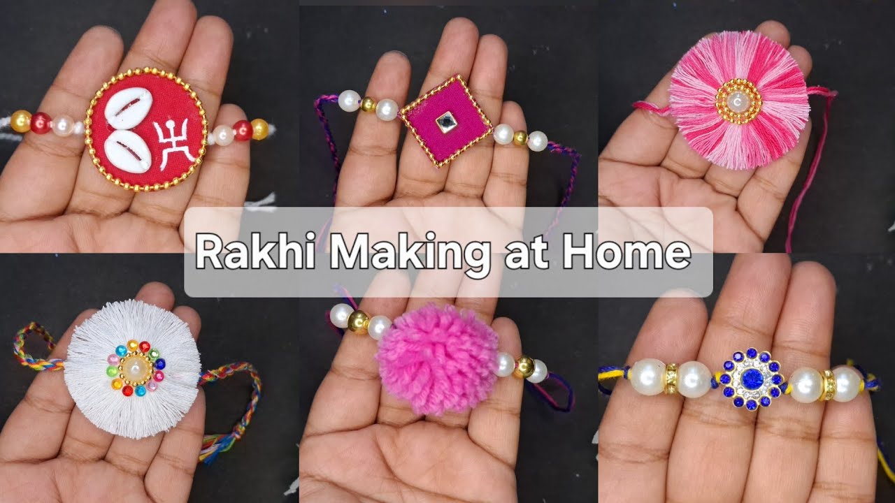DIY 6 types of Rakhi ♥️ || Rakhi Making at Home || Handmade Rakhi ...