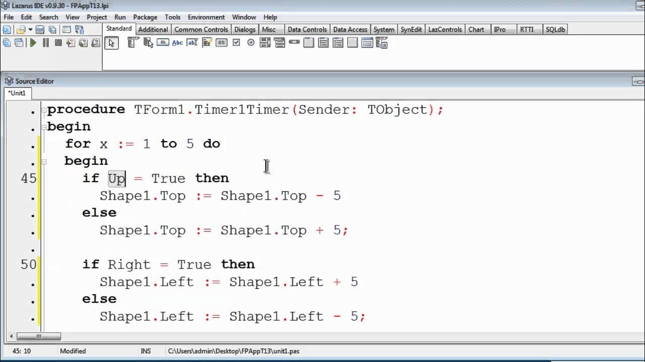 Free Pascal Lazarus App Tutorial 13 - Bouncing Balls Animation - Parallel Arrays - YouTube