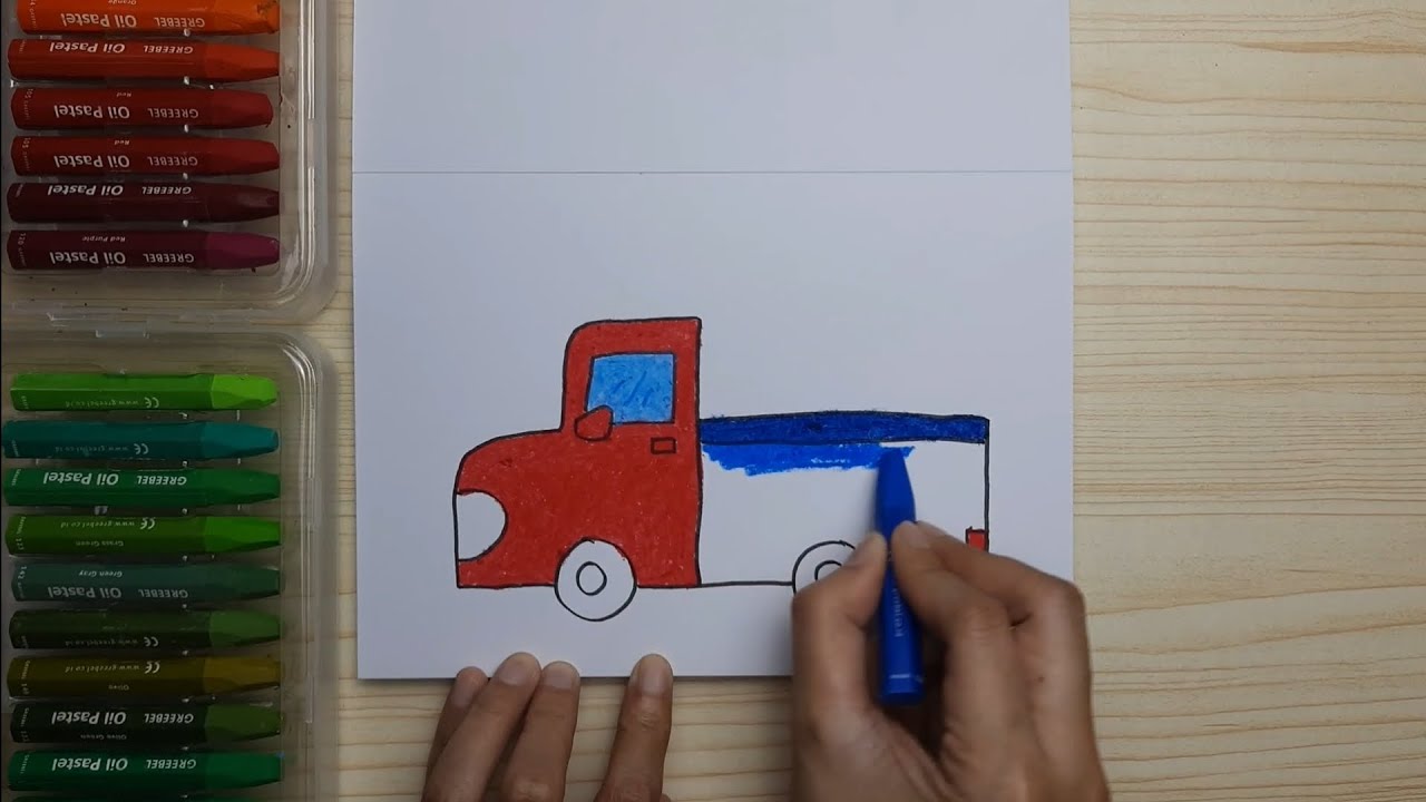 Easy Step by Step Drawing for Children - PICK UP TRUCK || Menggambar ...