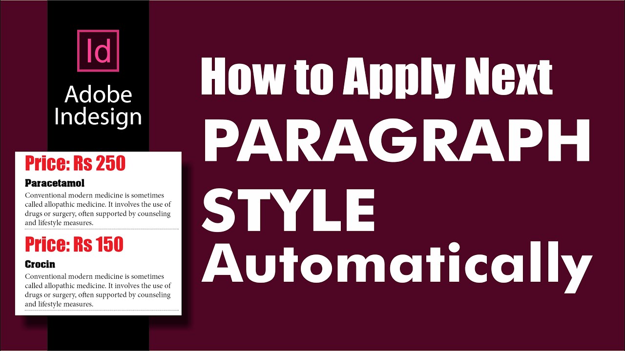 How to apply next paragraph styles Automatically in indesign | Indesign ...