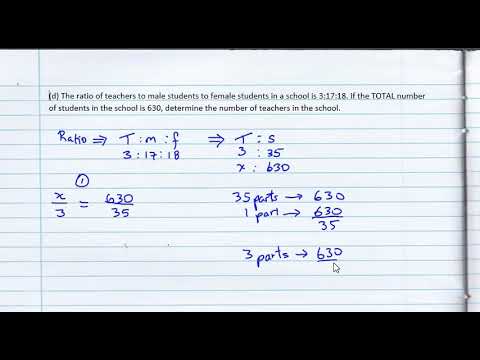 Ratio word problem - CXC CSEC Math Question 1d June/July 2021 Exam ...