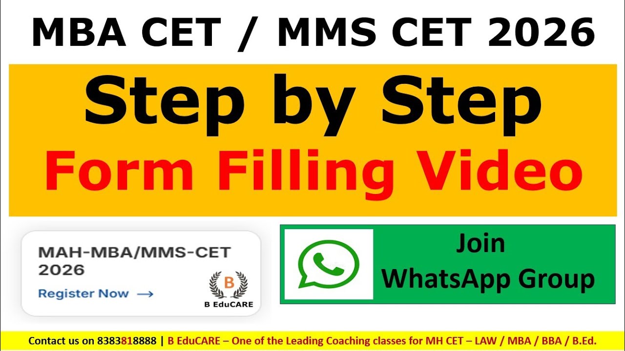 Step by Step MBA CET Form Filling Video | #mba #cet2026 #mbacet # ...
