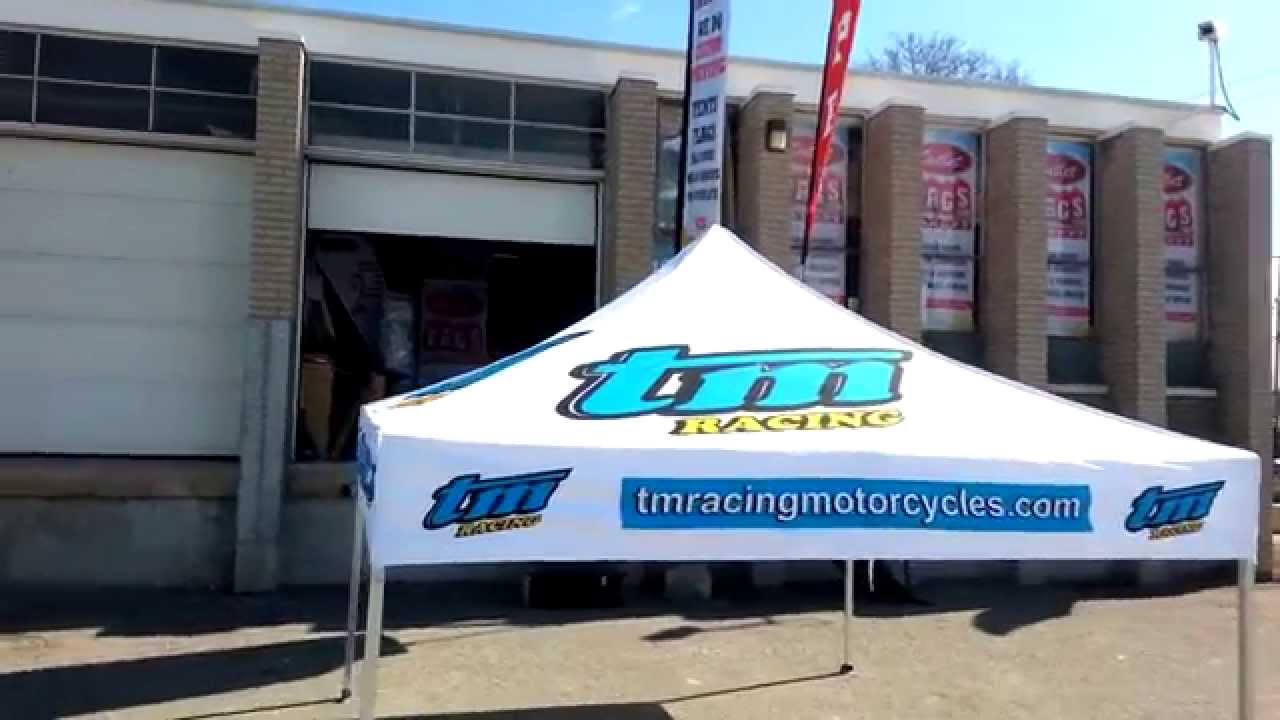 10x10 Promotional Tent for TM Racing : By OutletTags.com - YouTube