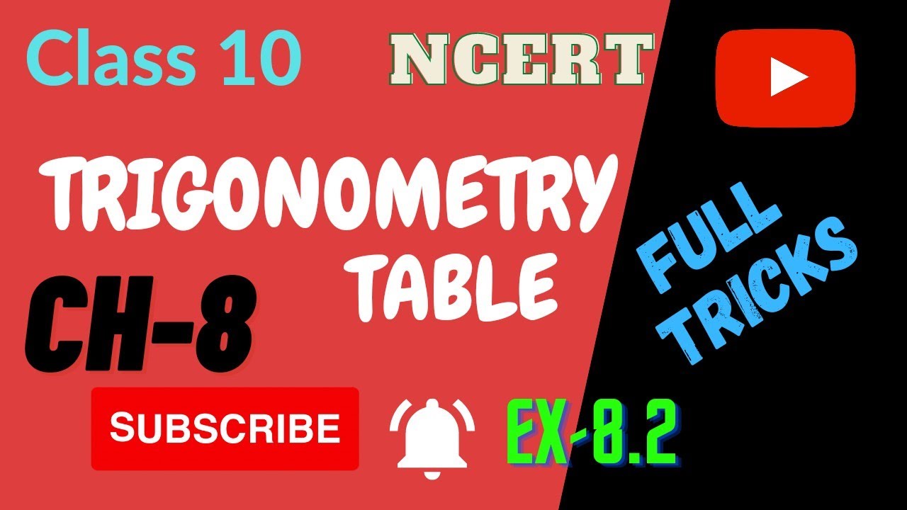 Class-10 | How to Learn Trigonometry Table🔥 CH-8 |Full Tricks | NCERT ...