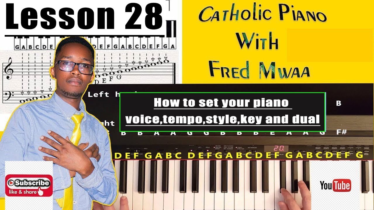 How to set Catholic piano voice/style/tempo/ and key on any piano ...