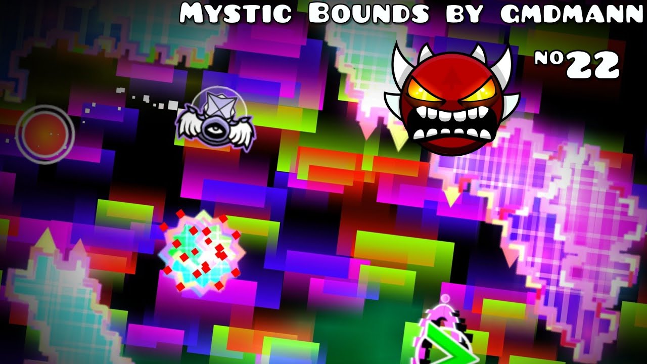 Mystic Bounds 100% [Extreme Demon] by gmdmann - Geometry Dash 2.2 - YouTube