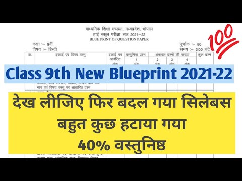 mp board new blueprint 2021 class 9th to 12th || mp board new blueprint ...