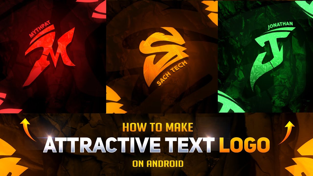Make This Attractive🔥 Text Logo in Android | Create Text Logo | Text ...