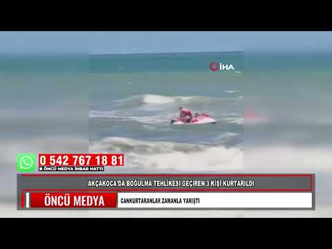 AKÇAKOCA’DA BOĞULMA TEHLİKESİ GEÇİREN 3 KİŞİ KURTARILDI