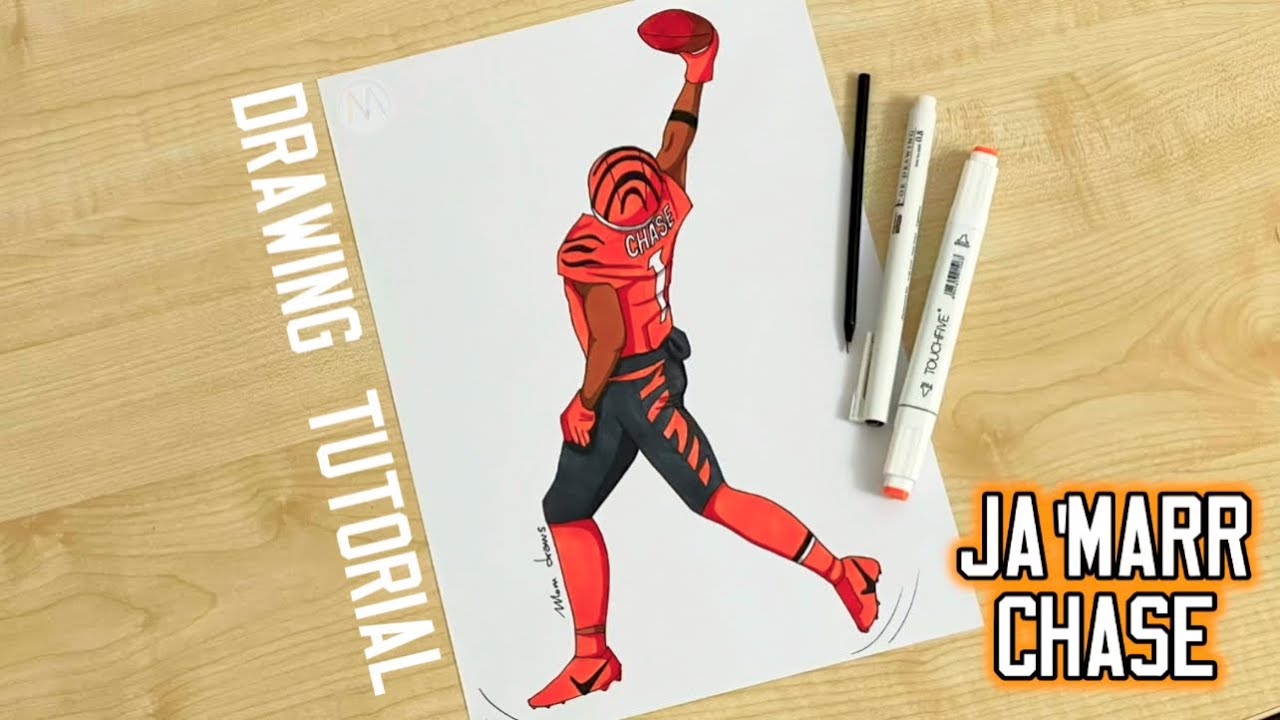 How to draw Ja'Marr Chase one-handed catch - YouTube