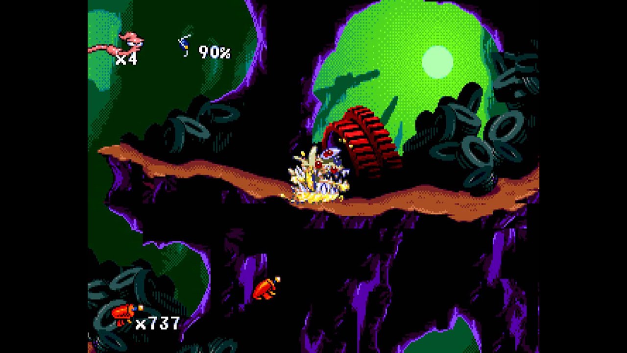 Earthworm Jim - Sega Genesis - secrets and shortcuts on New Junk City ...