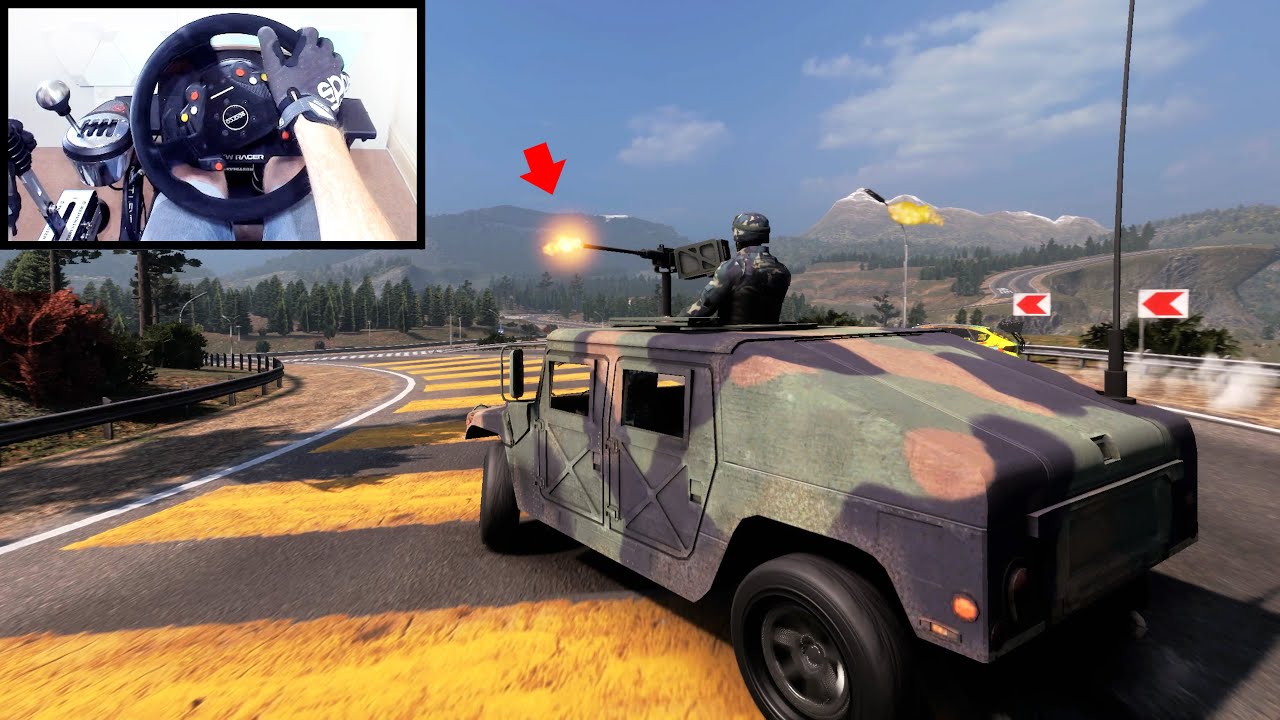 Drifting a Military Humvee! (with Working Turret!) | Steering Wheel ...