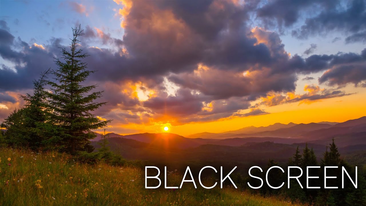 Black Screen Relaxation - 8 Hours of Stunning Mountain Sunset with ...