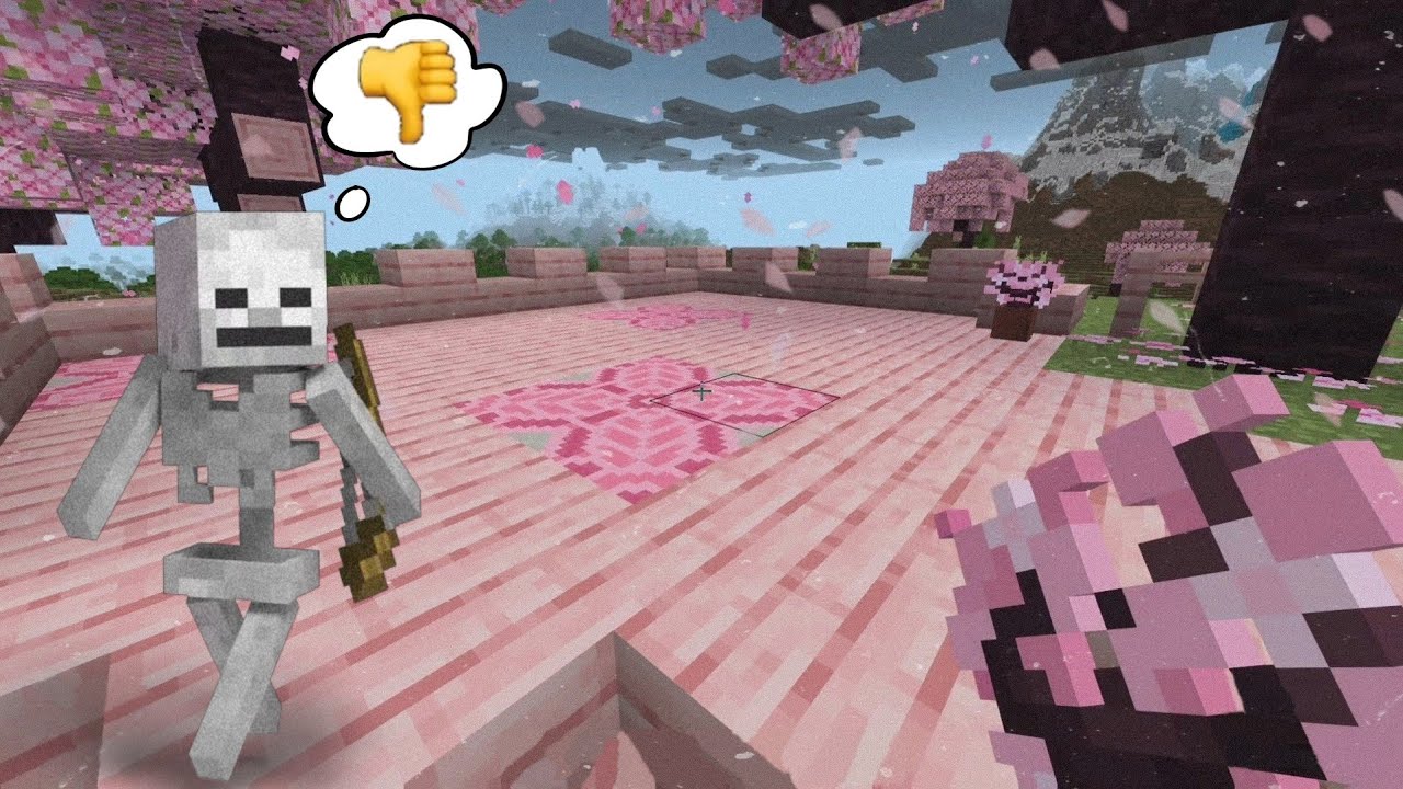 Pink patio - Relaxing building under the rain | Minecraft - YouTube