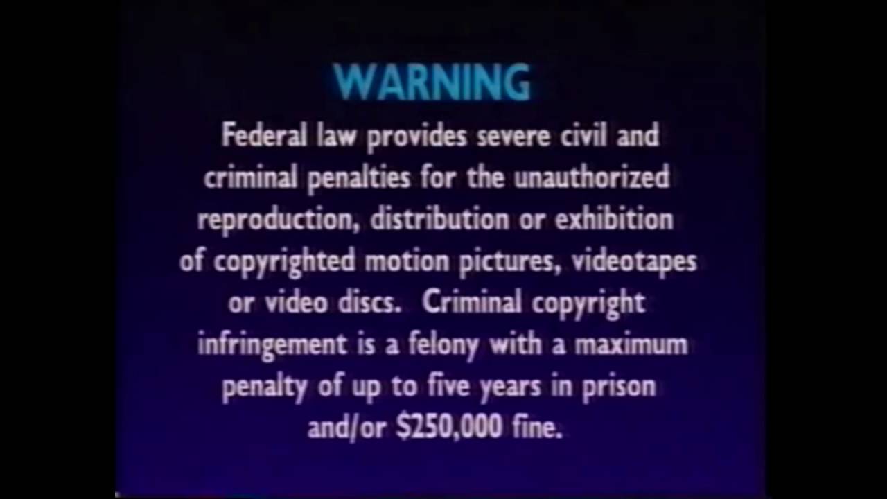 FBI Warning/Time Life Video/Connecticut Public Television (1991) - YouTube