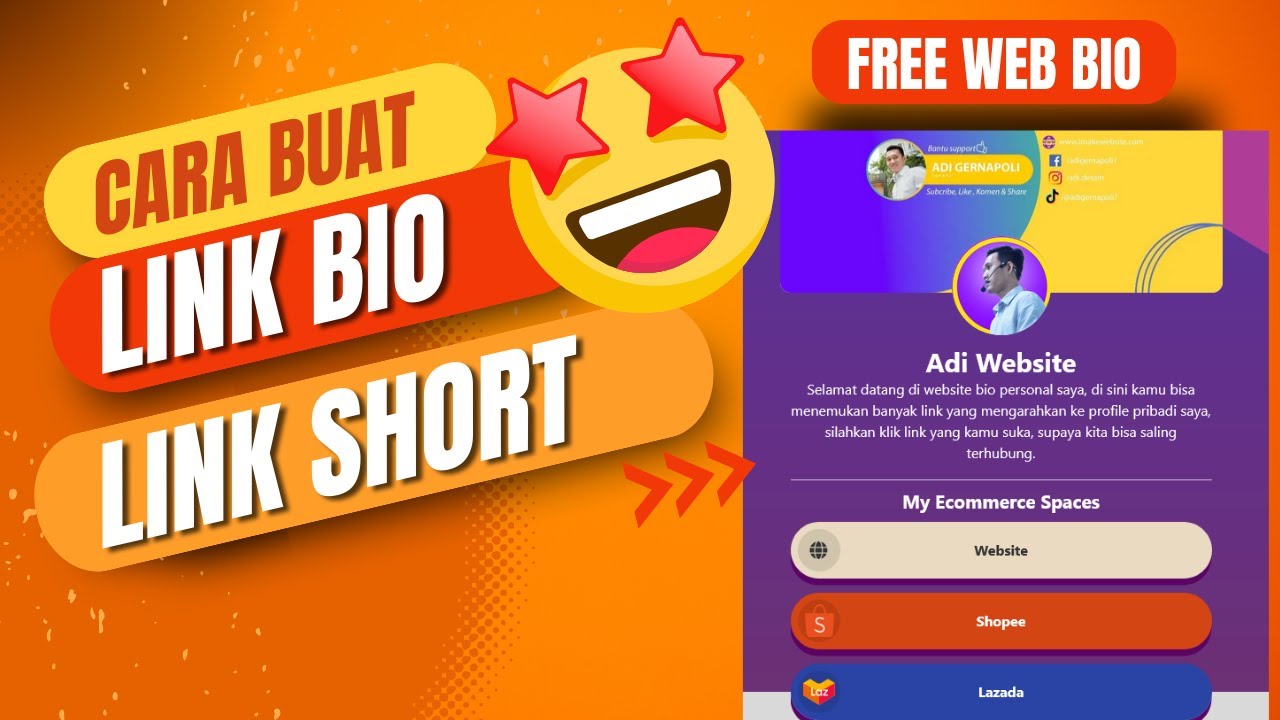 CARA MEMBUAT WEBSITE LINK BIO GRATIS!!! INSTAGRAM, TIKTOK, WEB BIODATA ...