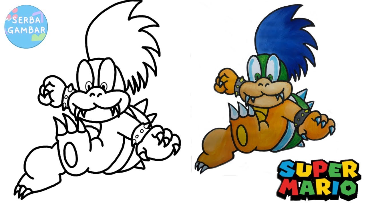 Drawing LARRY KOOPA | SUPER MARIO BROS CHARACTER | HOW TO DRAW AND ...
