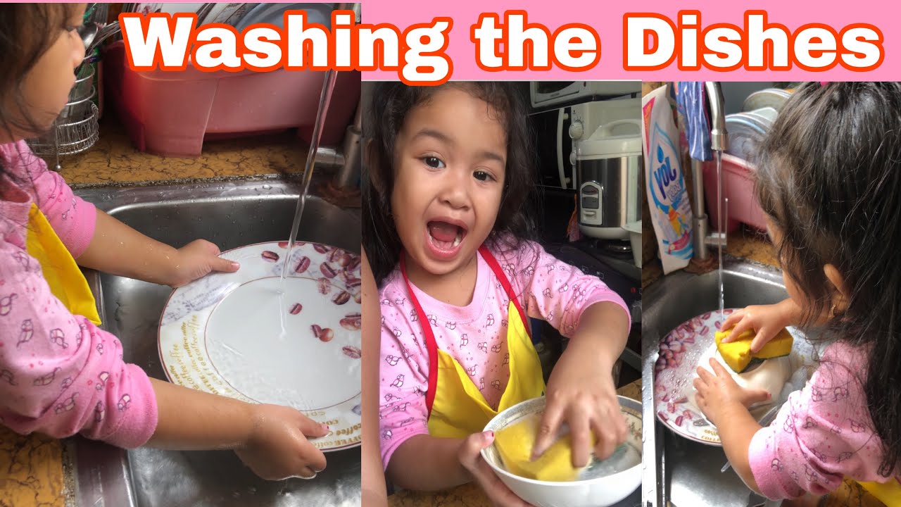Turuan mag hugas ng plato ang bata :-) washing the dishes by Gia ll ...