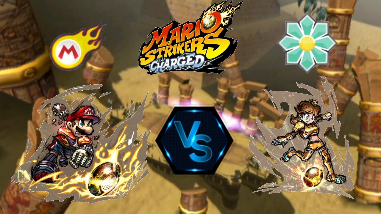 Mario Strikers Charged: Mario vs Daisy [The Sand Tomb] - YouTube