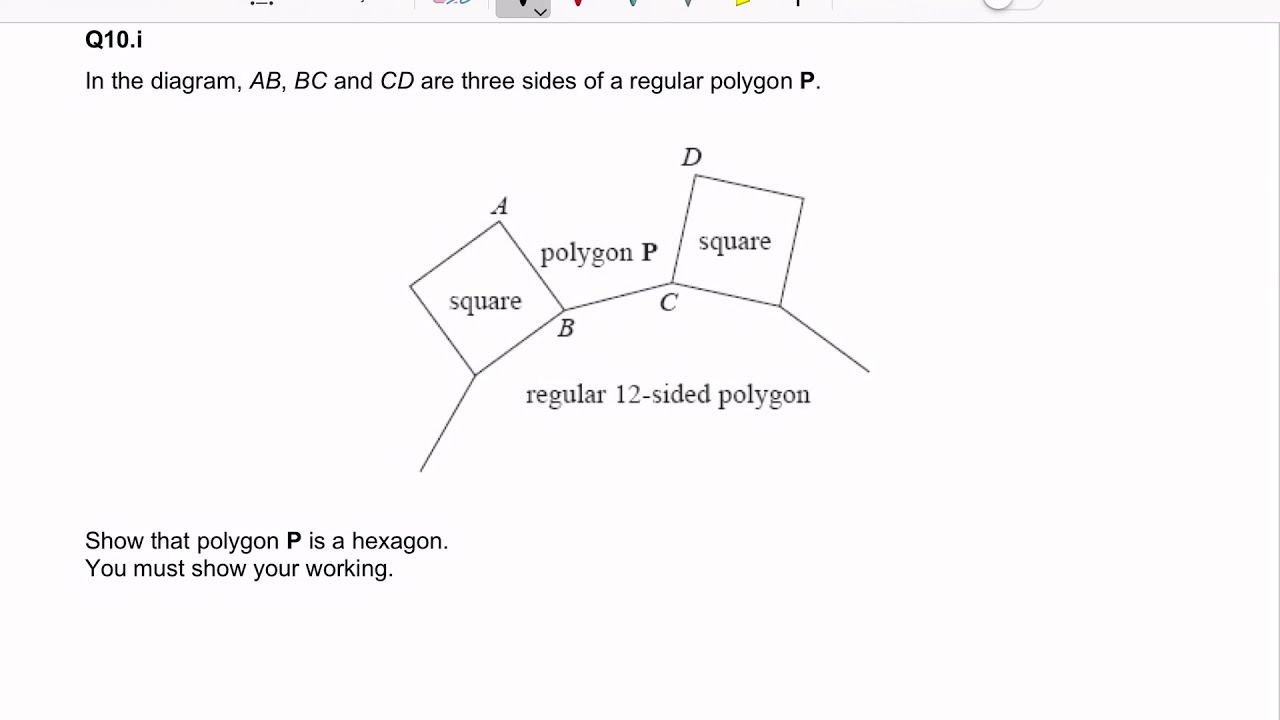 Year 10 angles in polygons question 10 - YouTube