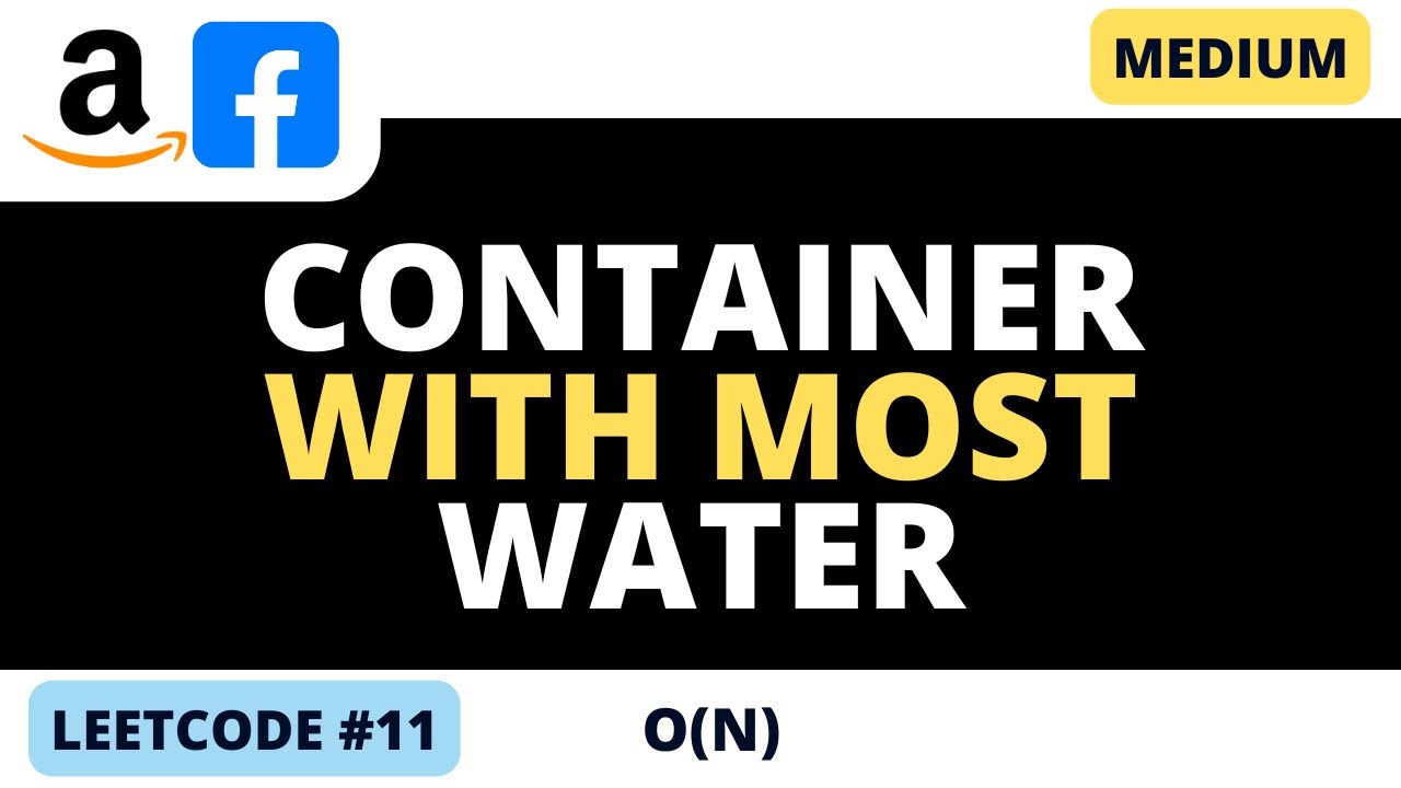 Leetcode 11 - Container with Most Water - Python - YouTube