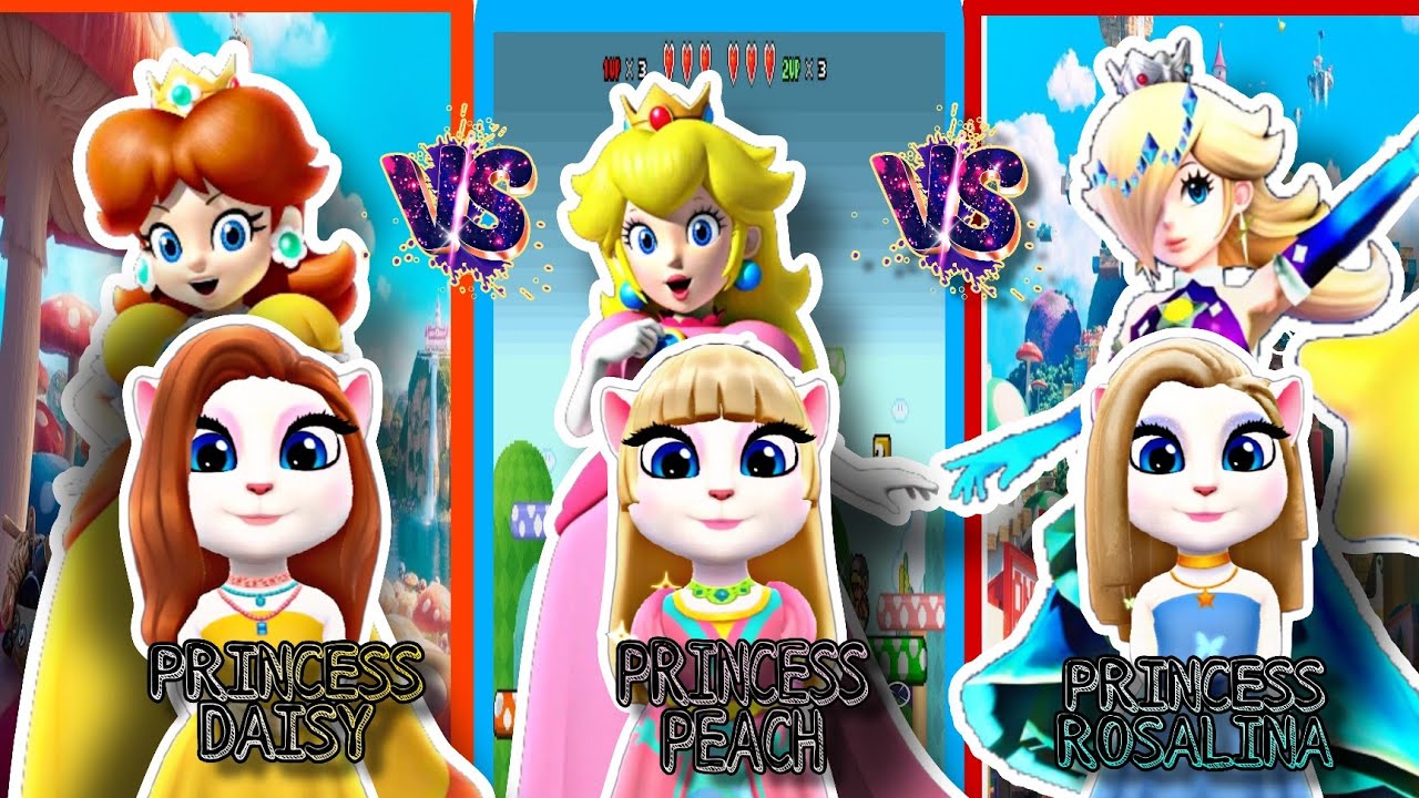 My Talking Anjela 2 Super Mario Bros Pr. Daisy Vs Pr.Peach VS Pr ...