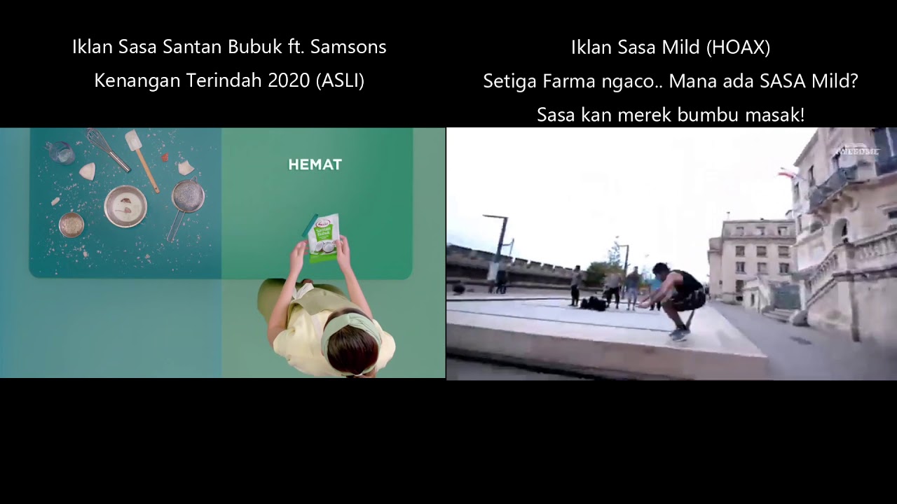 Perbandingan Iklan Sasa Santan Terindah (ASLI) dengan iklan Sasa Mild ...