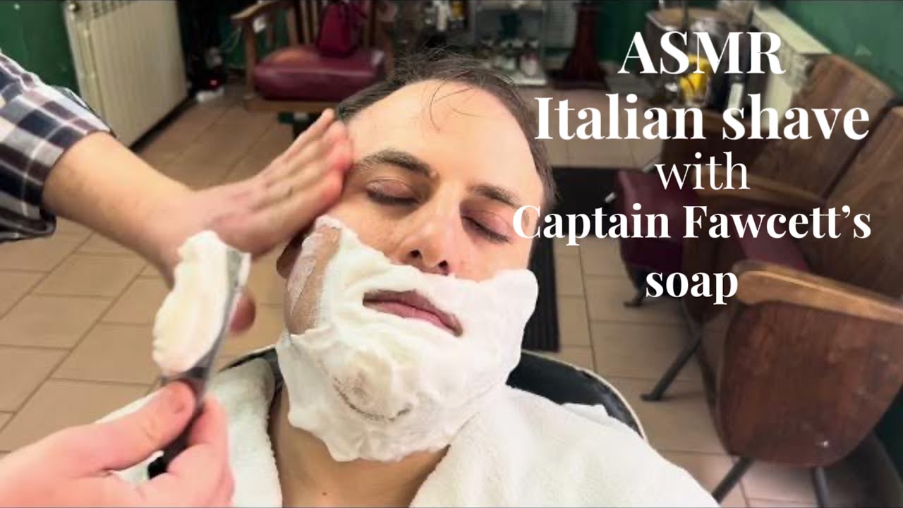 ASMR ITALIAN SHAVE with Captain Fawcett’s soap 🫧🪒 - YouTube