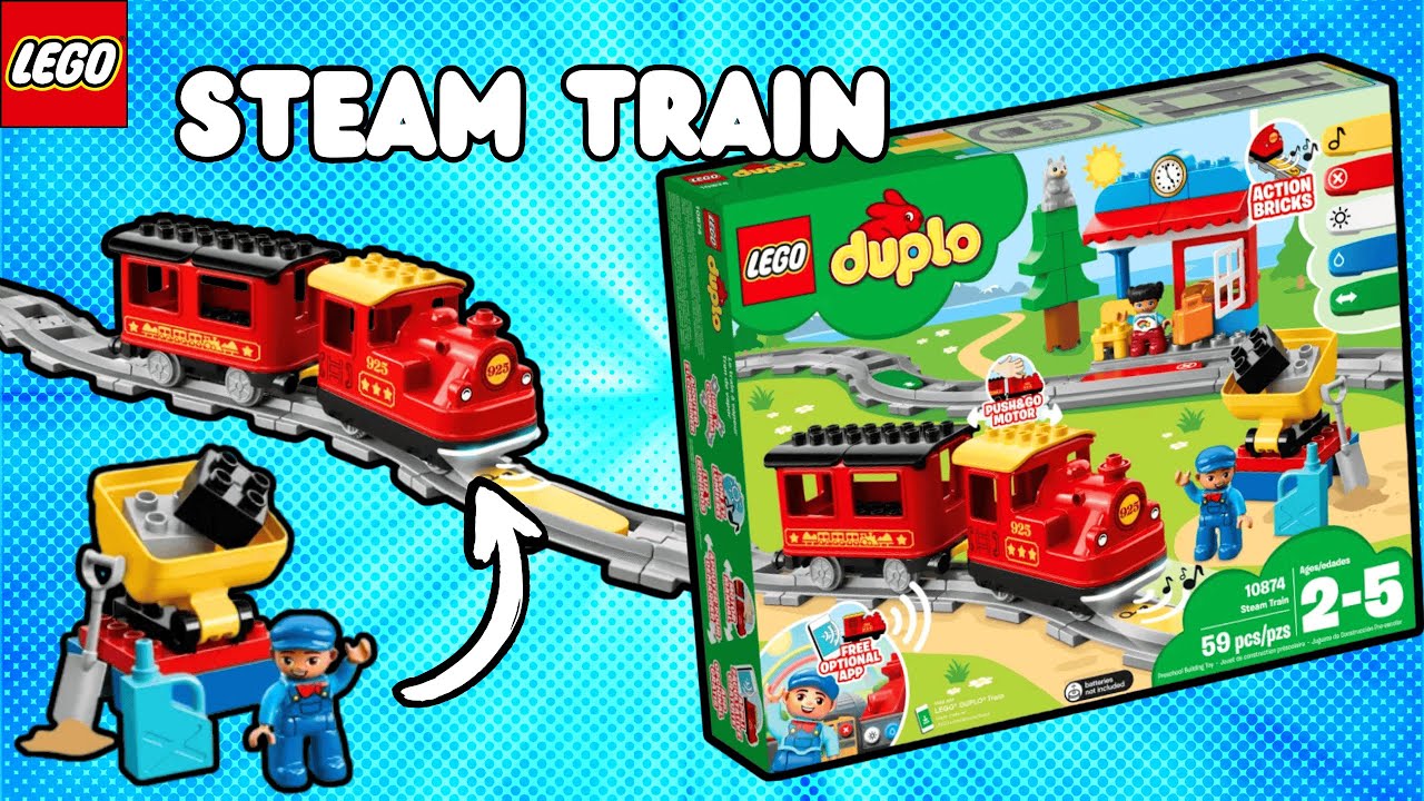 LEGO DUPLO Ep 19: Steam Train 10874 (unboxing & building) - YouTube
