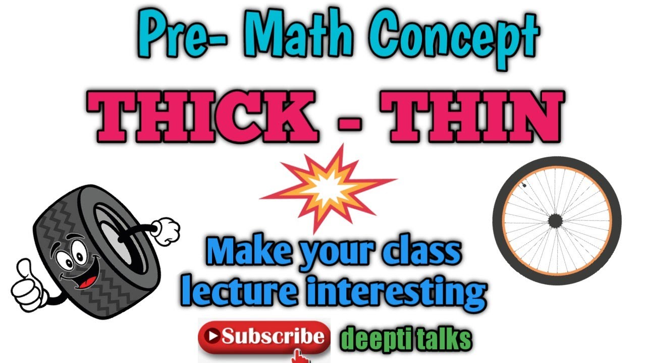 Concept of Thick and Thin For Toddlers | Opposite Words | Comparison ...