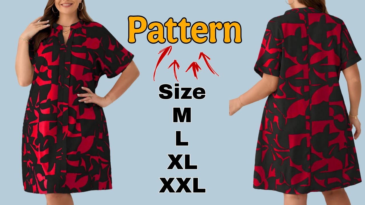 ️ Pattern for a Beautiful Plus Size Women Straight Casual Dress under ...