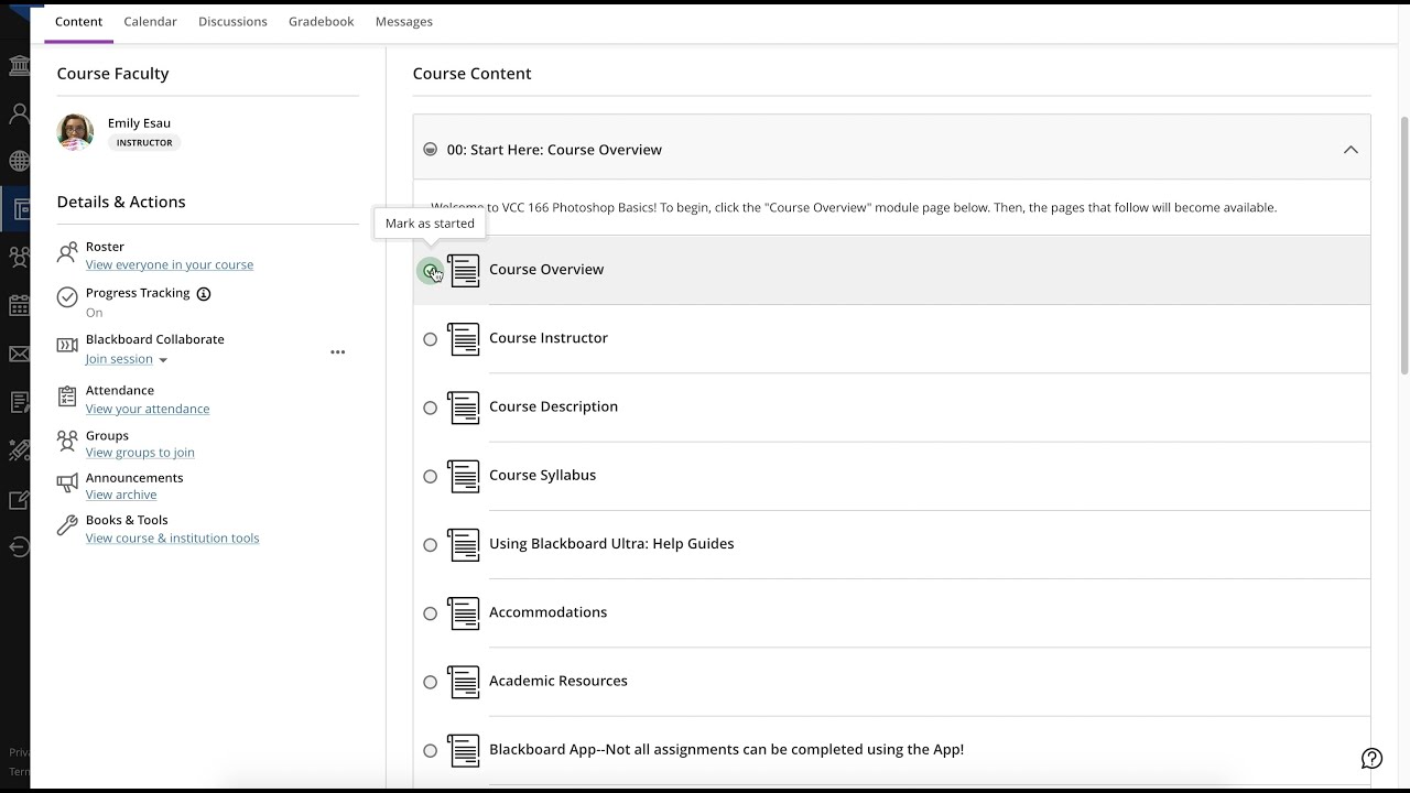 Track your progress using the Progress Tracking function in Blackboard ...