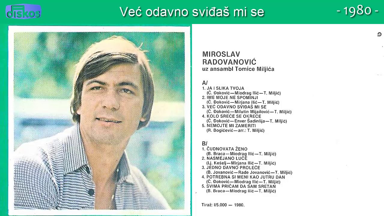 Miroslav Radovanovic - Vec odavno svidjas mi se - (Audio 1980) - YouTube